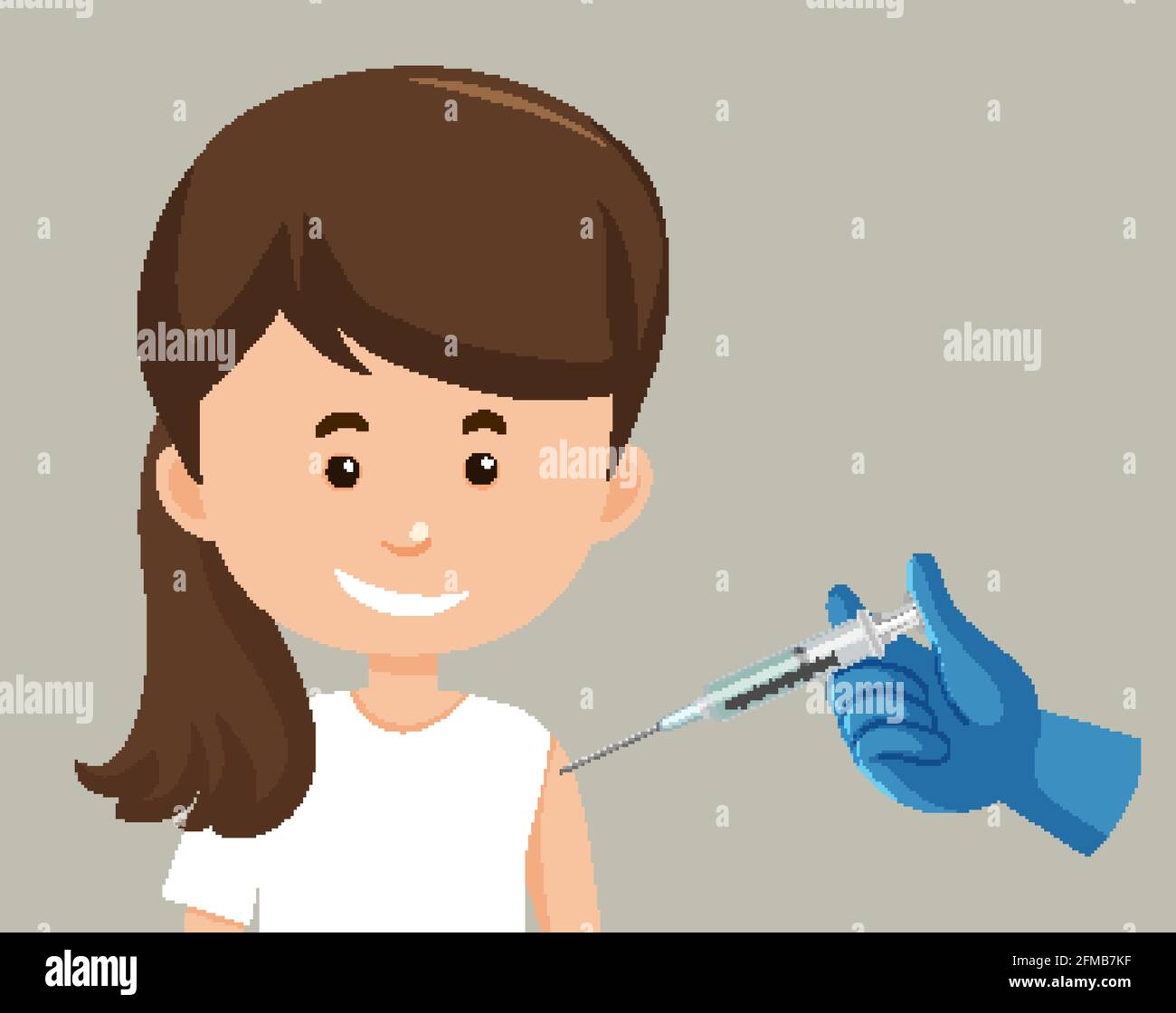 Cartoon character of a woman getting a vaccine illustration Stock ...