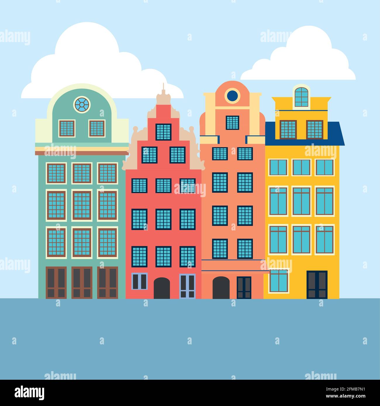 sweden Gamla Stan buildings illustration Stock Vector Image & Art - Alamy