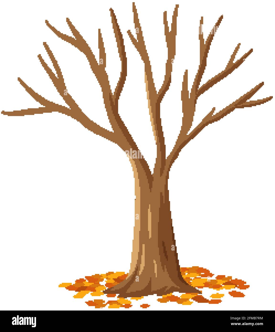Isolated autumn tree on white background illustration Stock Vector ...