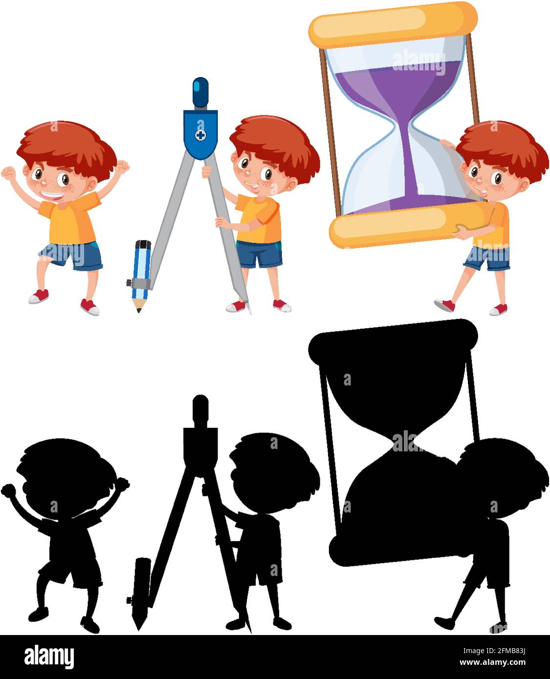 School boys silhouette Cut Out Stock Images & Pictures - Alamy