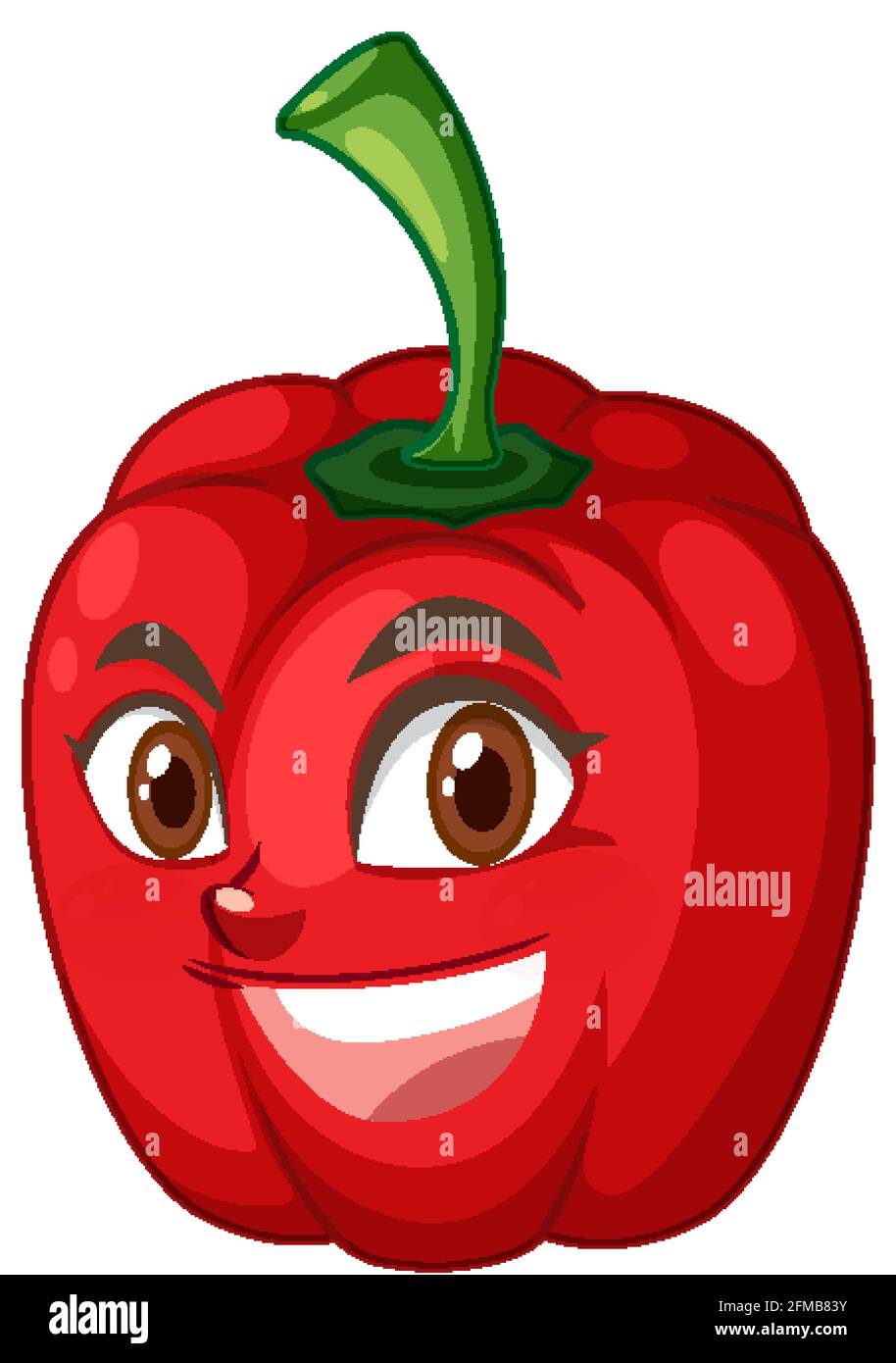 Capsicum cartoon character with facial expression illustration Stock ...