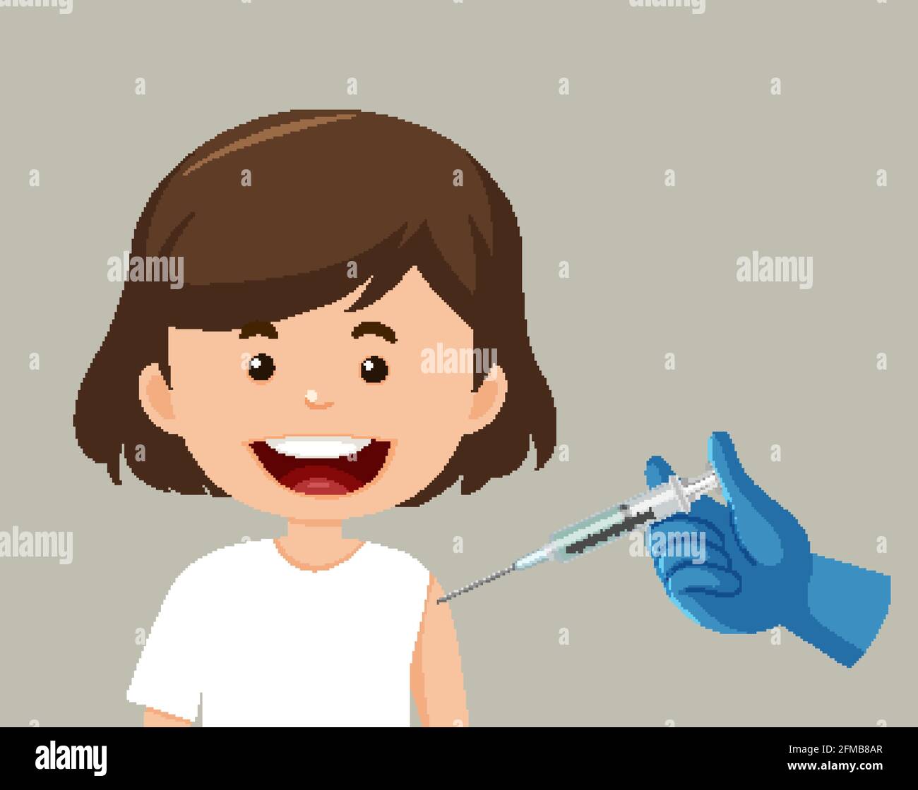 Cartoon character of a girl getting a vaccine illustration Stock Vector ...