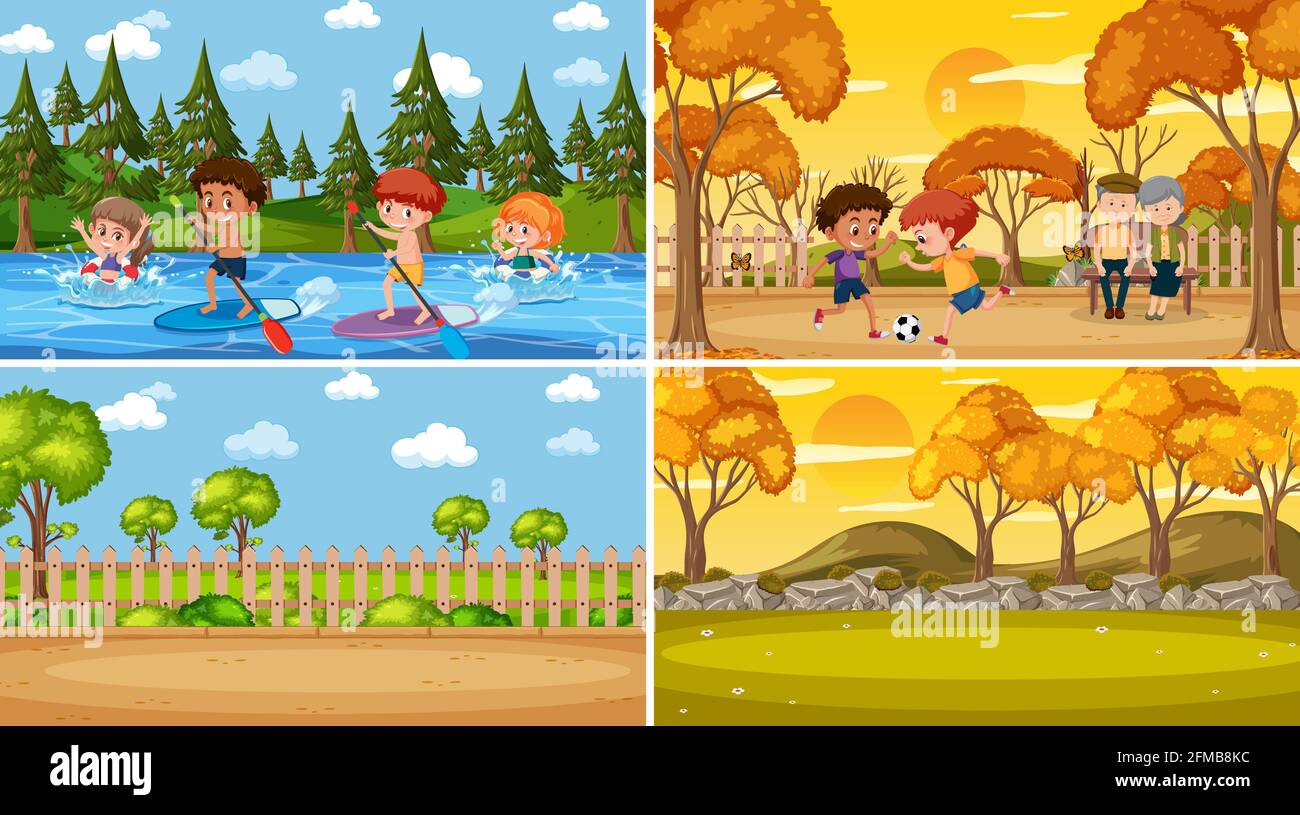 Many different scenes Stock Vector Images - Alamy