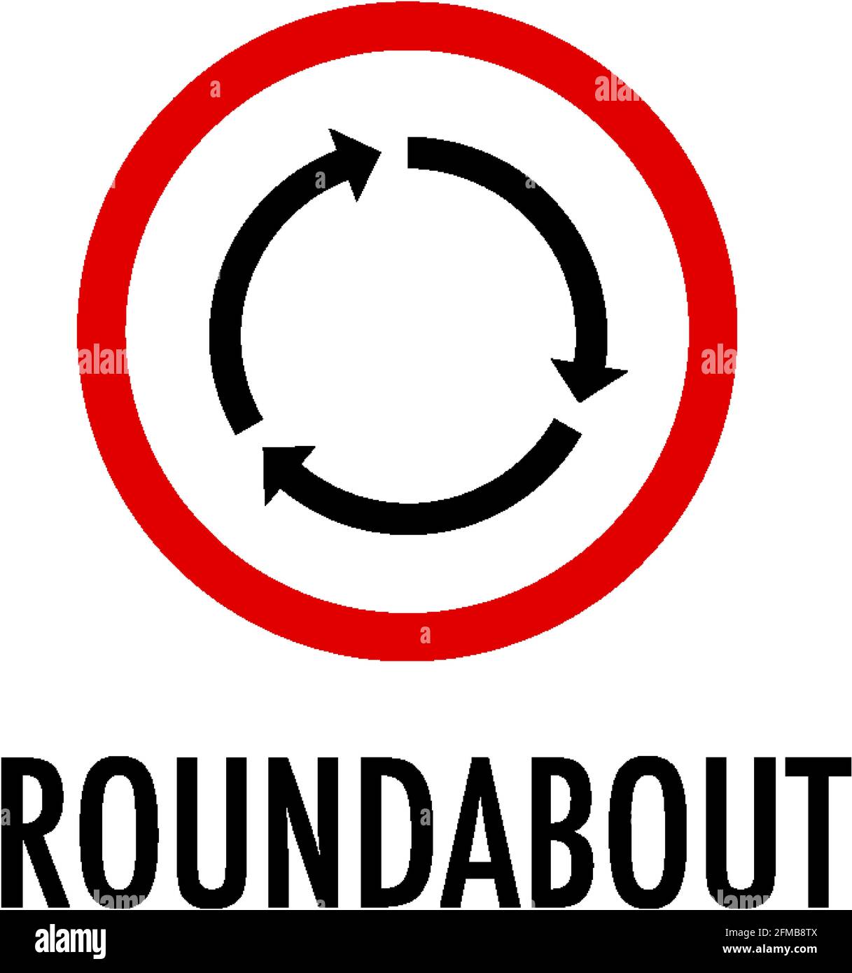 Roundabout sign on white background illustration Stock Vector Image & Art - Alamy