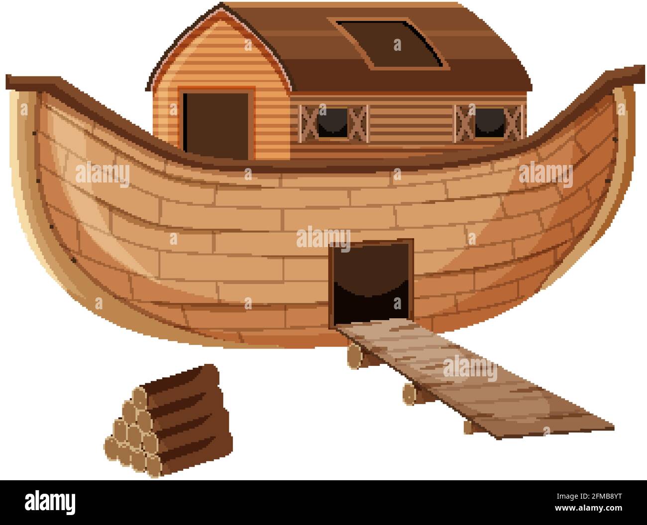 Blank Noah's Ark cartoon style isolated illustration Stock Vector Image ...