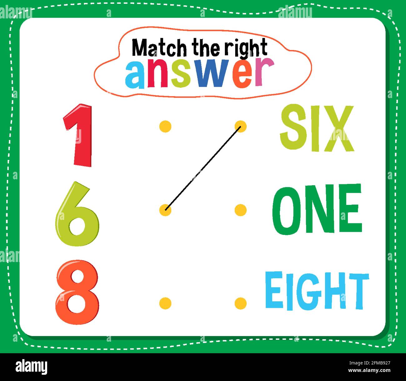Match the right answer activity for kids illustration Stock Vector ...