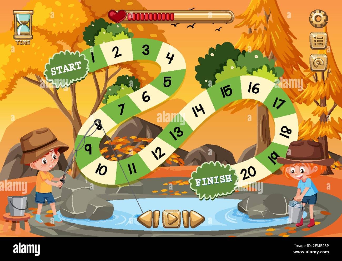 Board Game for kids in camping style template illustration Stock Vector ...