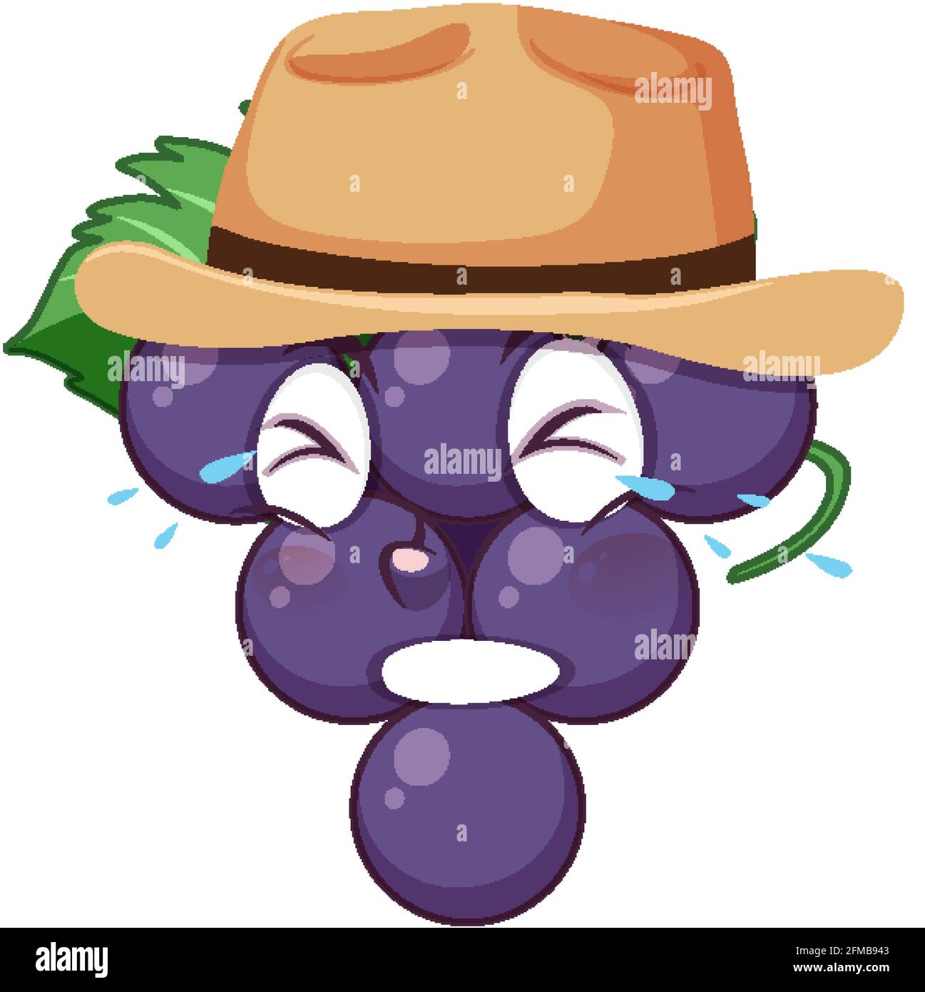 Grape cartoon character with facial expression illustration Stock ...