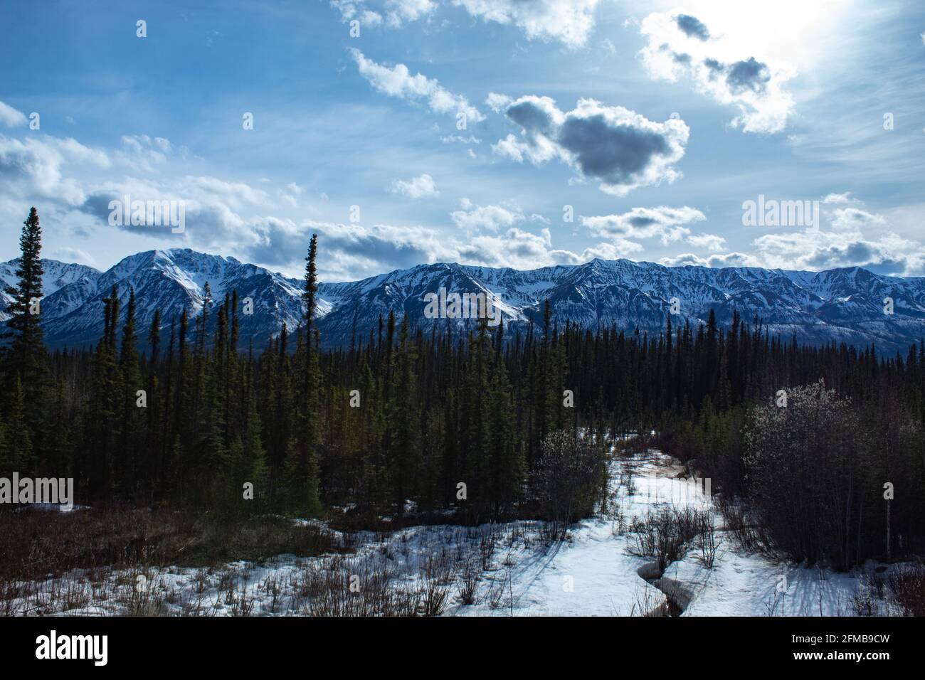 Mountain shot taken from the road in the Yukon territory of Canada ...