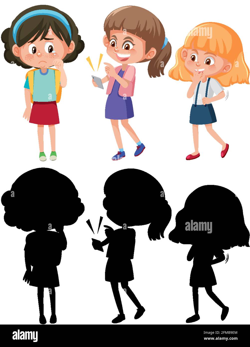 Set of different kids cartoon character illustration Stock Vector Image ...