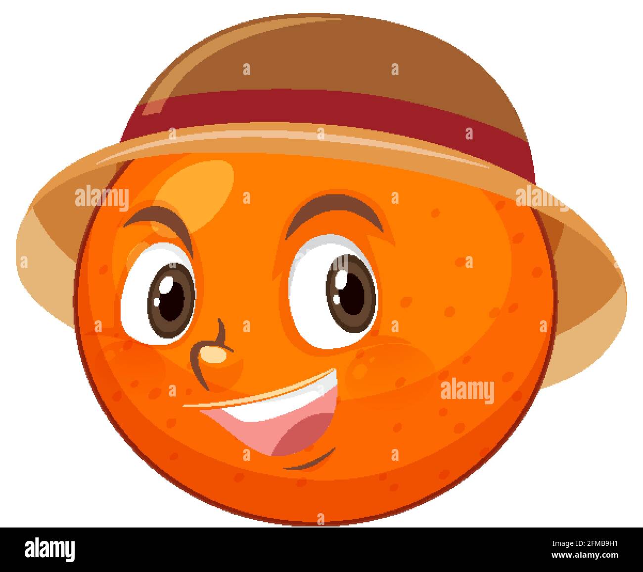 Orange cartoon character with facial expression illustration Stock ...