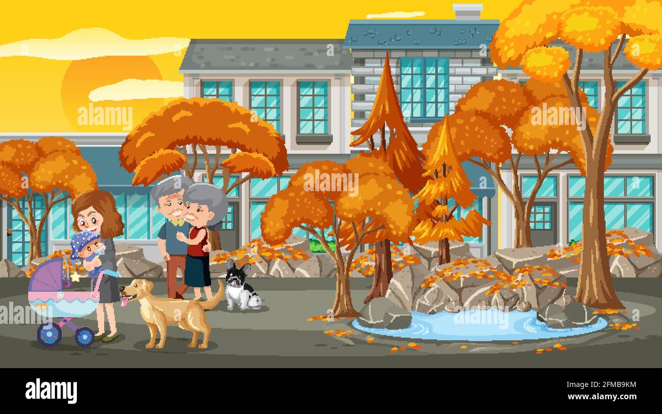 Sun leaves family Stock Vector Images - Alamy