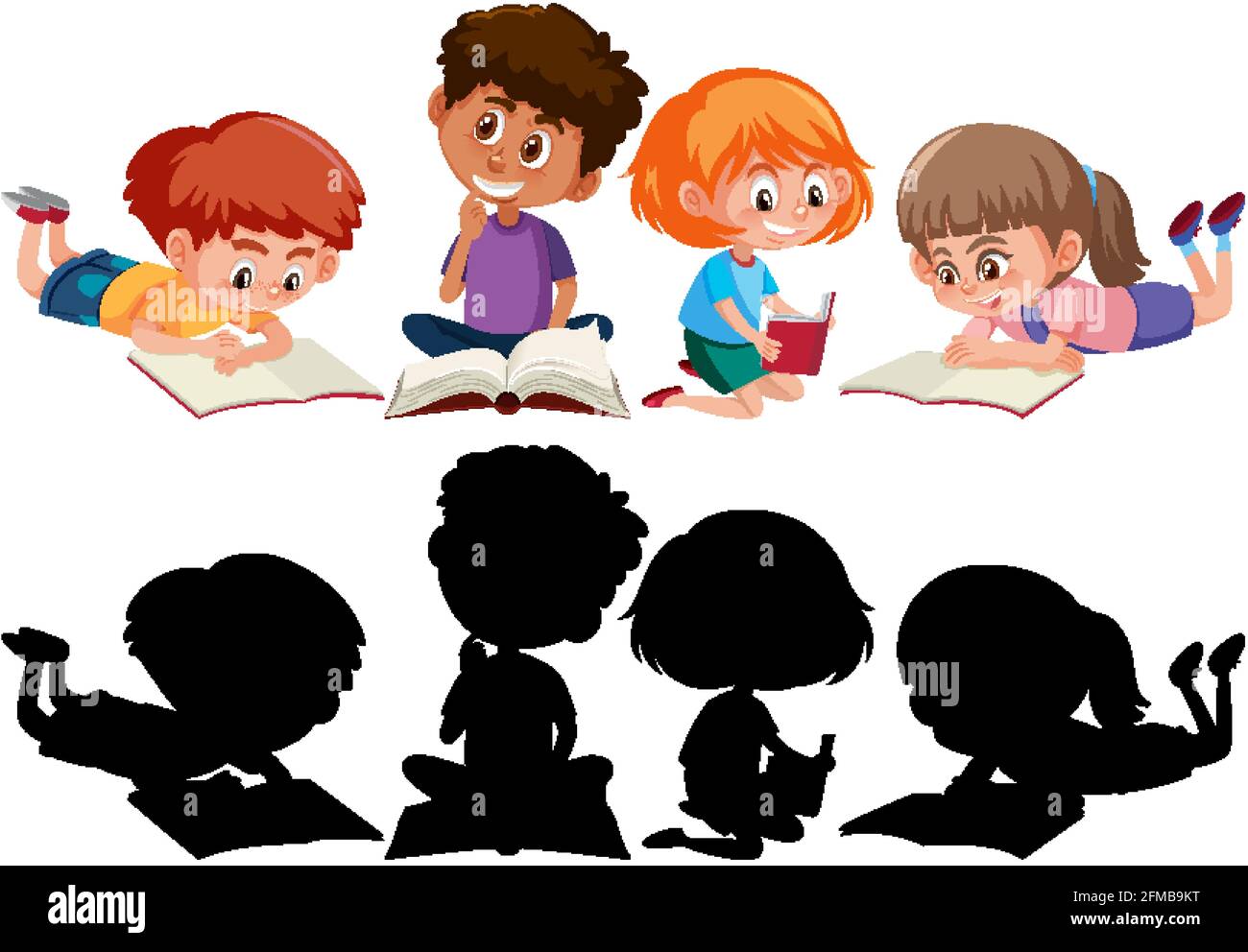 Set of different kids cartoon character illustration Stock Vector Image ...