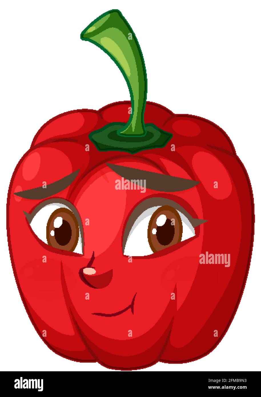 Capsicum cartoon character with facial expression illustration Stock ...