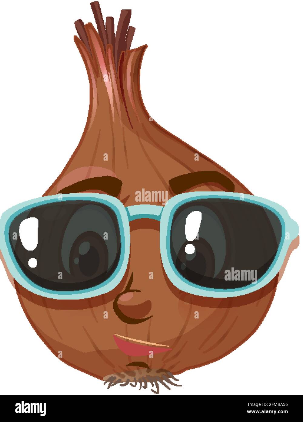Onion cartoon character with facial expression illustration Stock ...