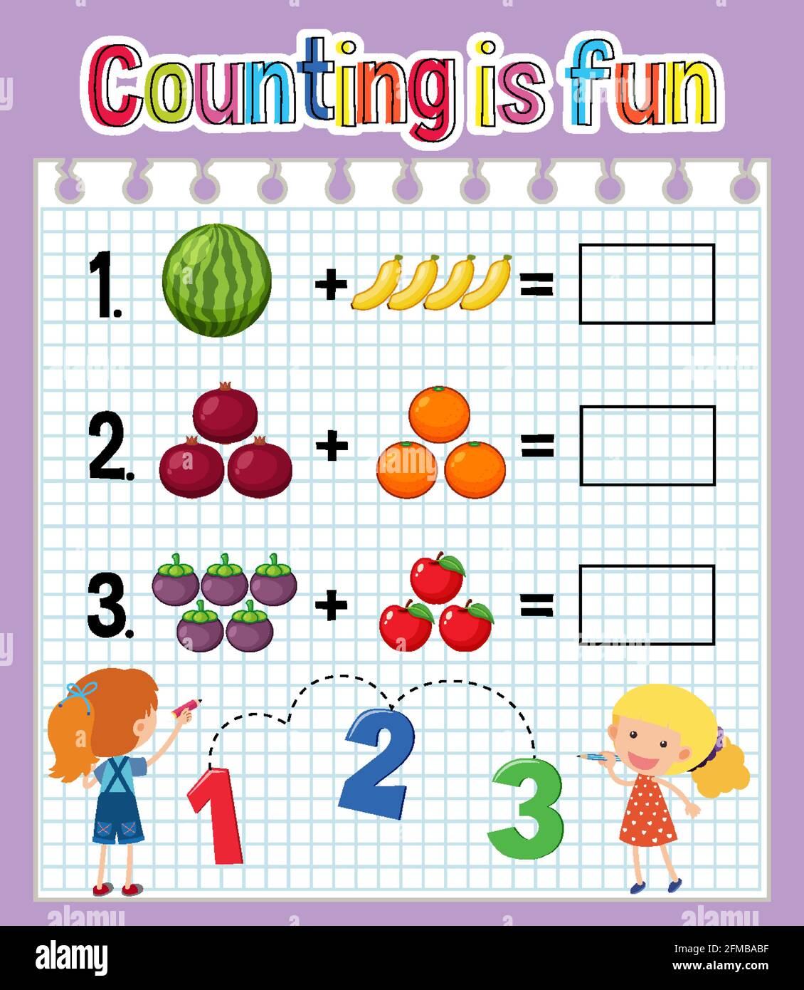 Math count number worksheet illustration Stock Vector Image & Art - Alamy