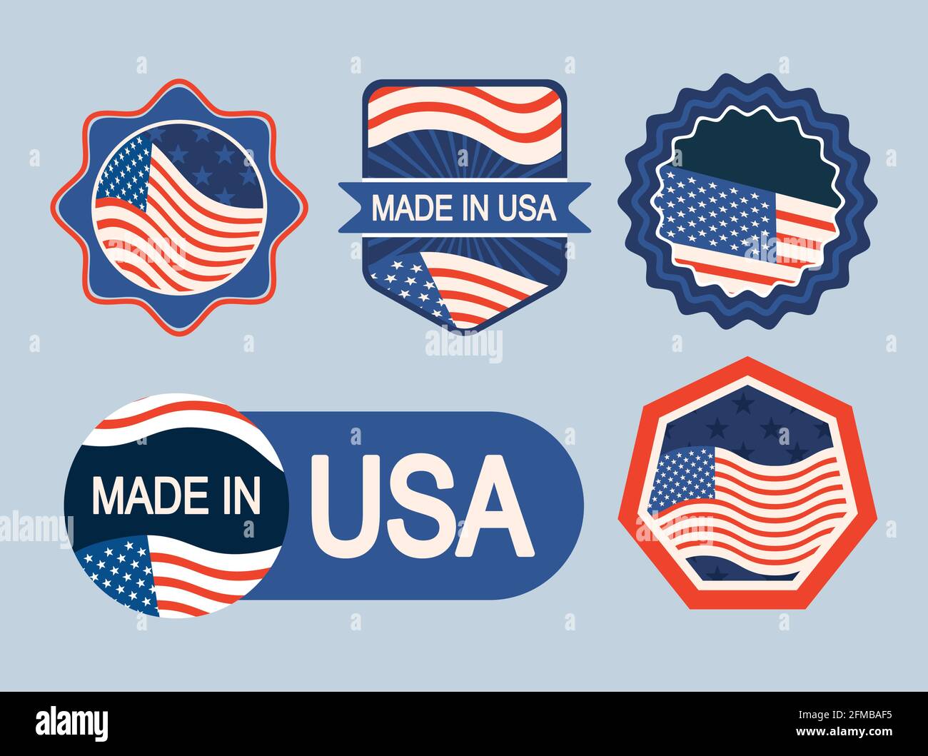 made in usa labels set Stock Vector Image & Art - Alamy