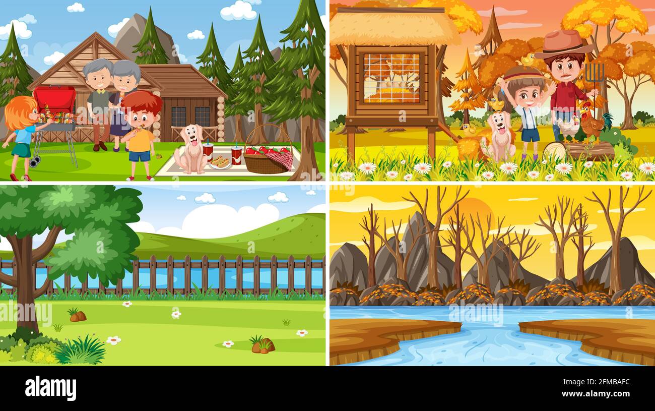 Many different scenes Stock Vector Images - Alamy