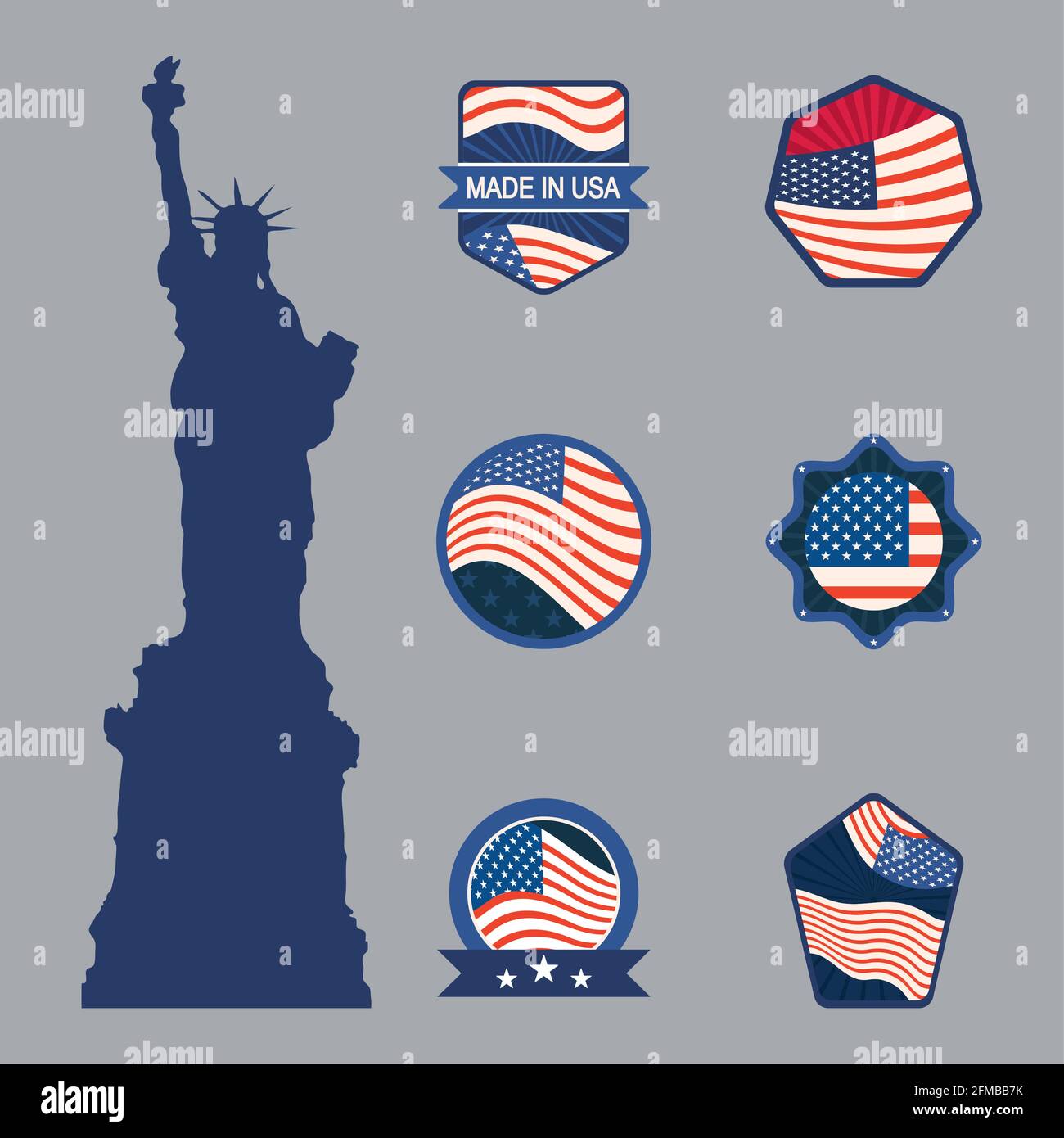 statue of liberty and badges set Stock Vector Image & Art - Alamy