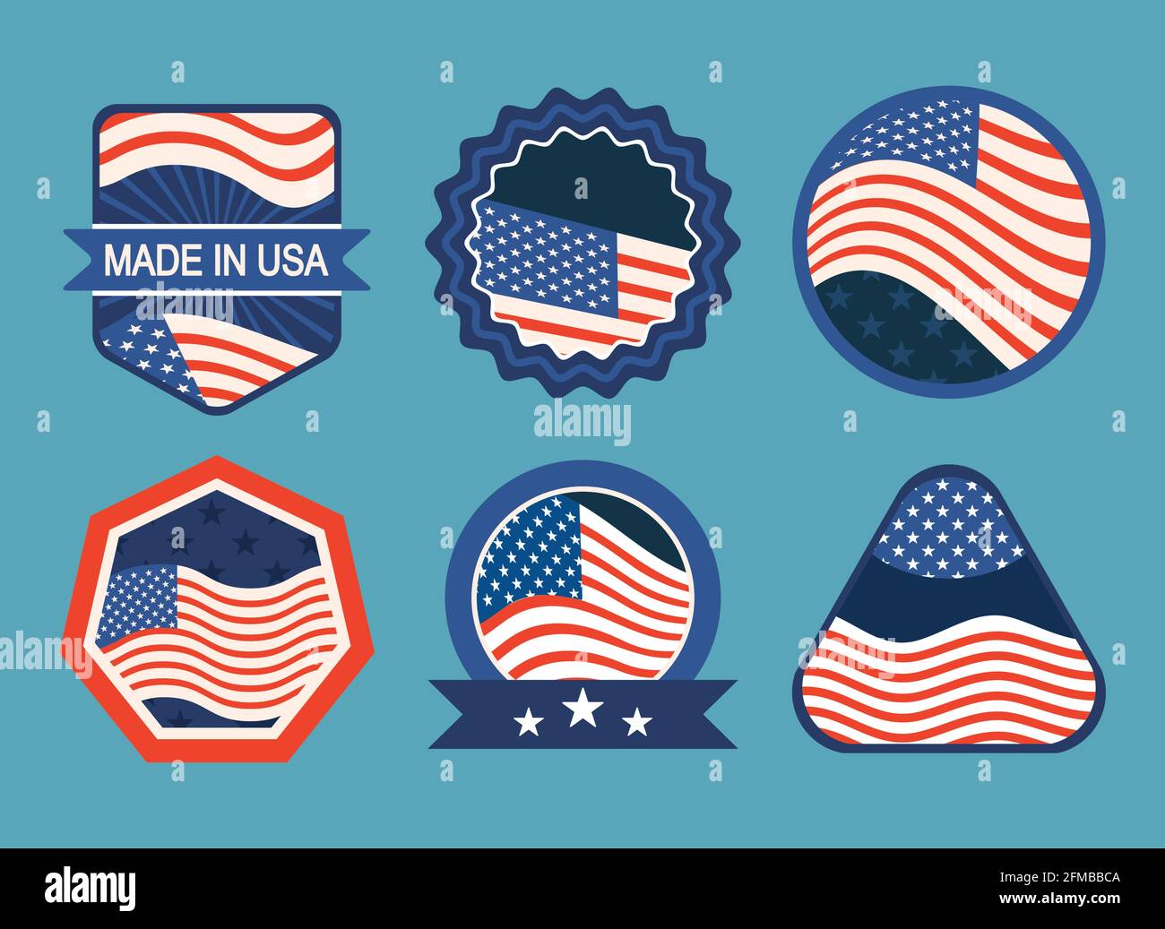 usa flag badges icon set Stock Vector Image & Art - Alamy