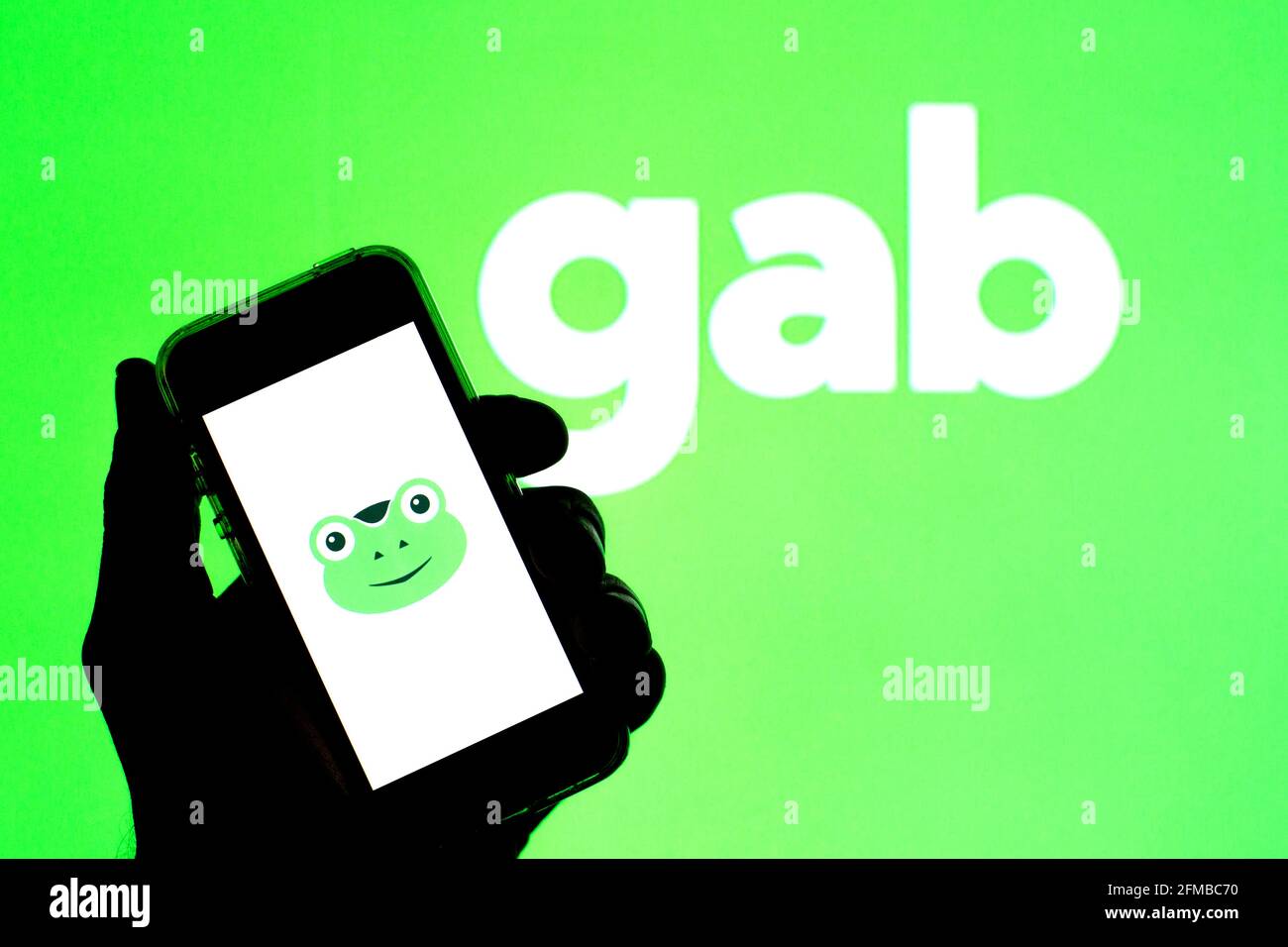 In this photo illustration a GAB app seen displayed on a smartphone ...