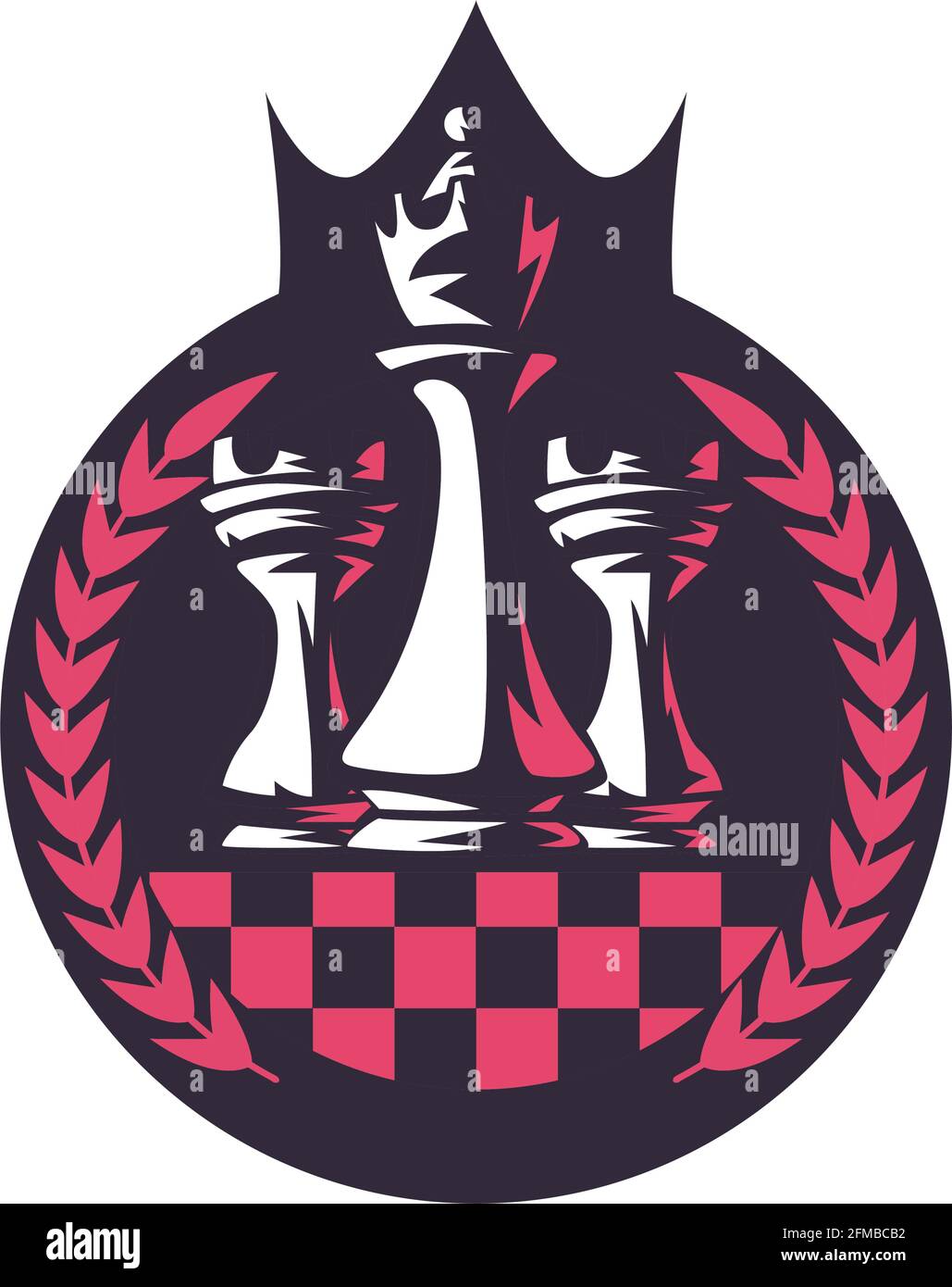 King and rook chess pieces in seal stamp on white background Stock ...