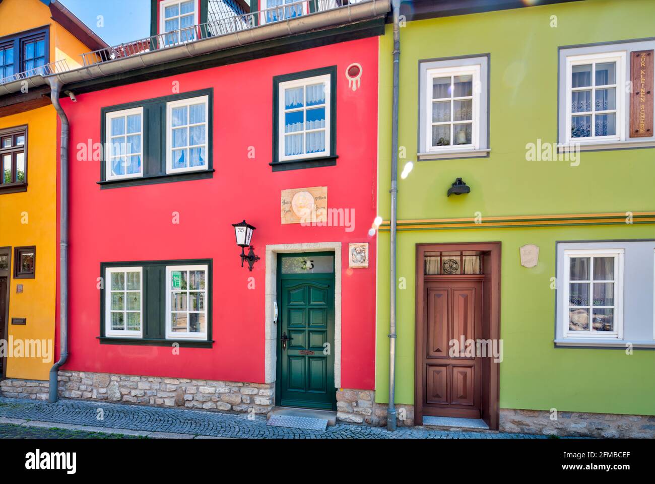 House facade, front door, house entrance, window, old town, summer ...