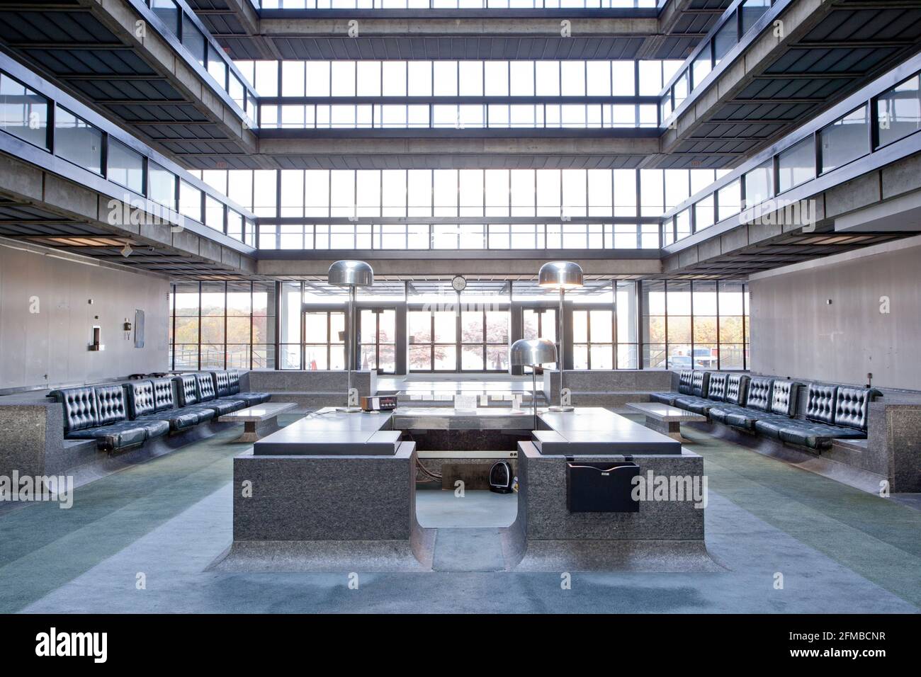 Interior of an abandoned empty office building Stock Photo - Alamy