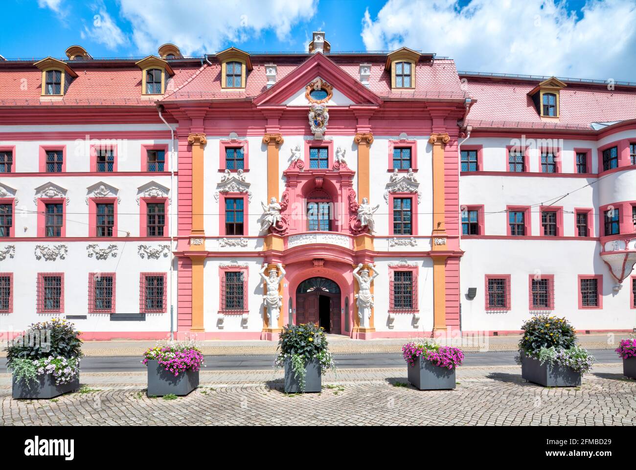 State Chancellery, house facade, old town, summer, Erfurt, Thuringia ...