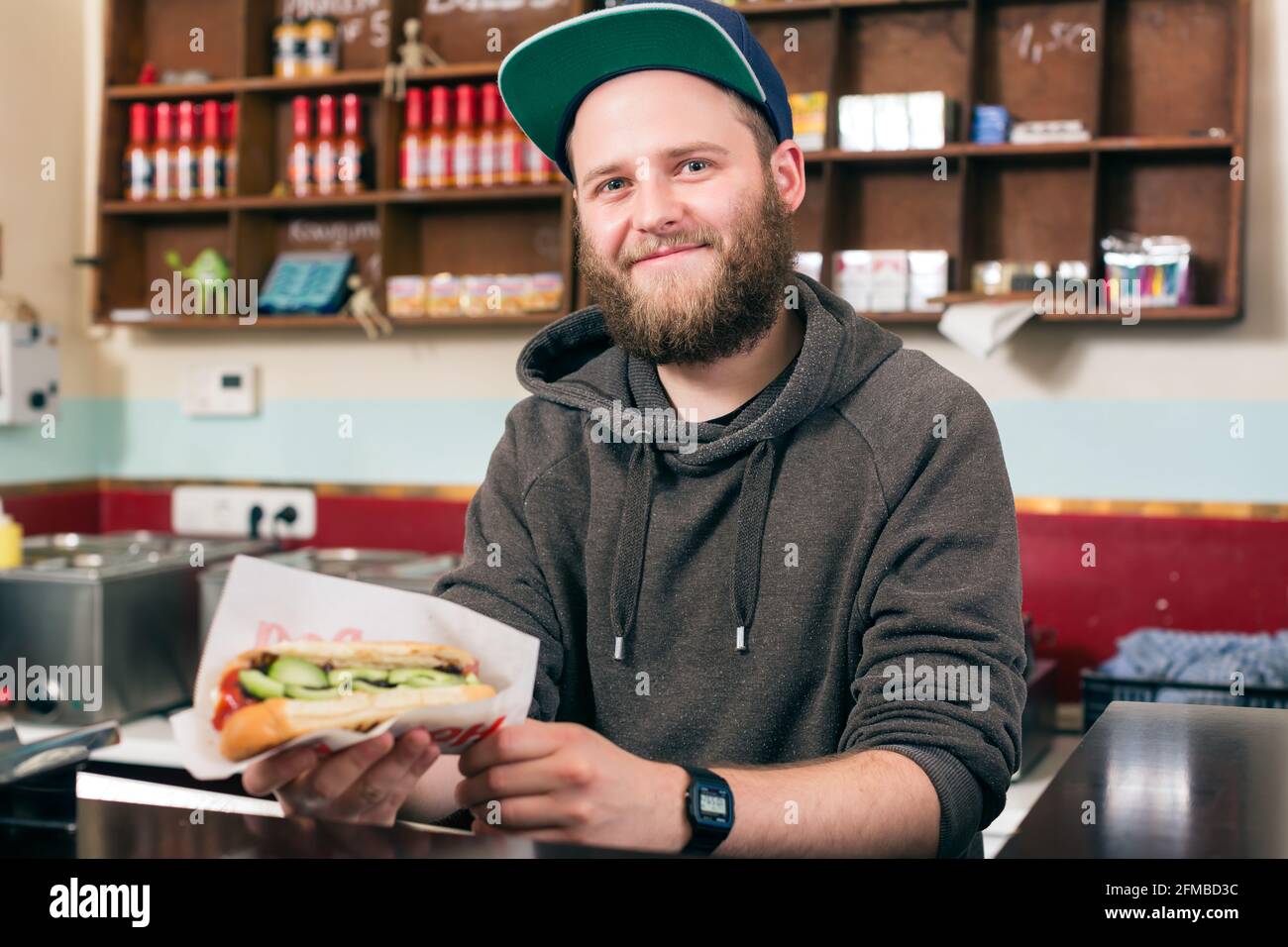 Hot dog salesman hi-res stock photography and images - Alamy