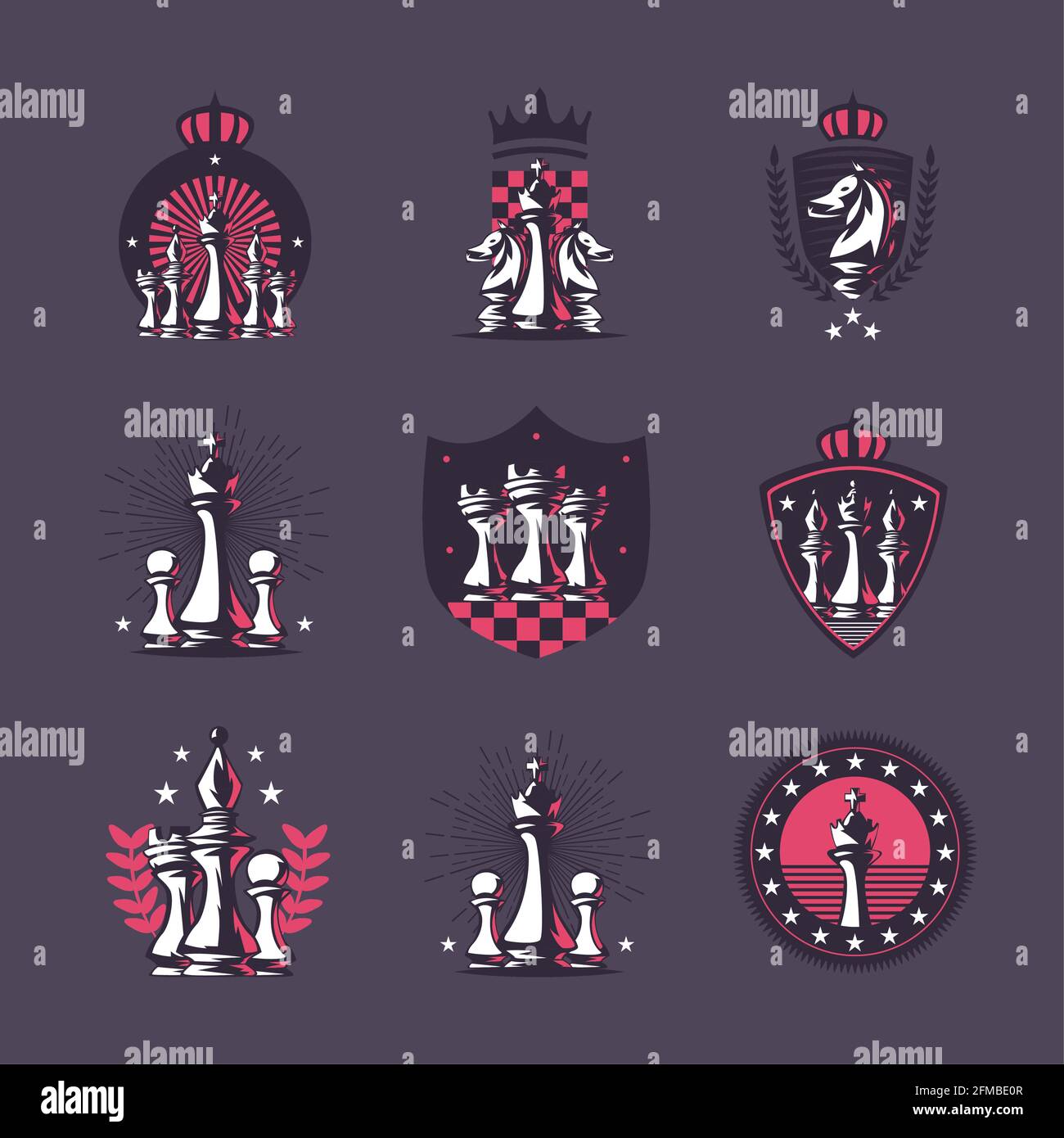 Chess game pieces icon set Stock Vector Image & Art - Alamy