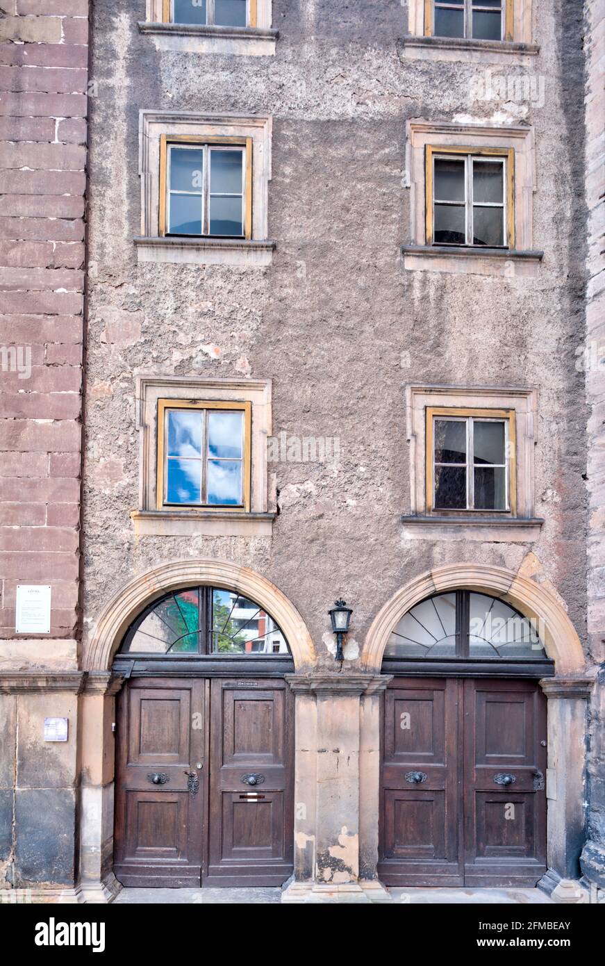 Former home of Friedrich Myconius, house facade, old town, summer ...