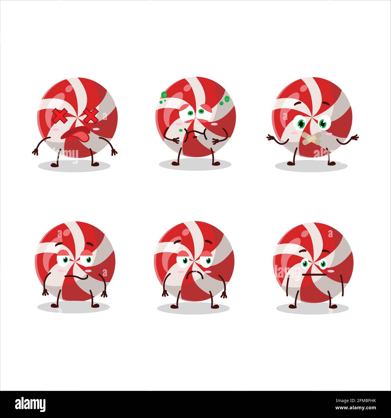 Red candy cartoon character with nope expression. Vector illustration ...