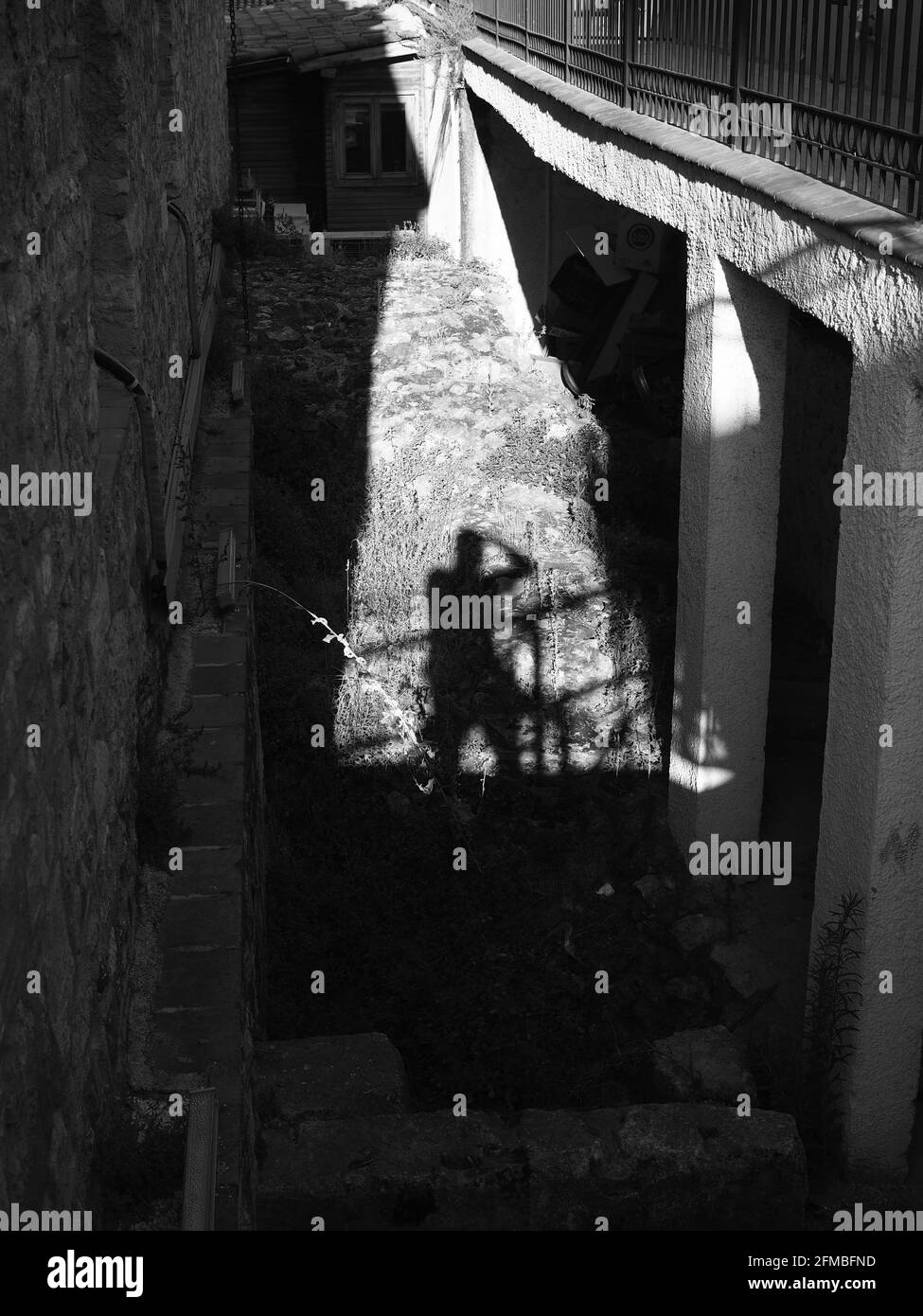 The shadow of an unknown traveler on the ground as taking photos Stock ...