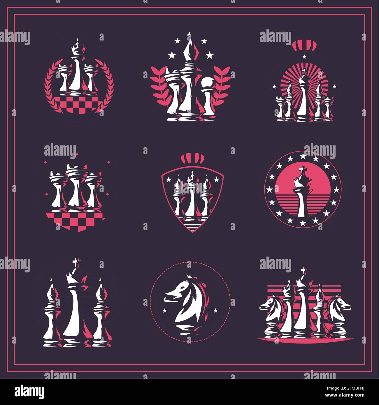 Chess game pieces icon collection Stock Vector Image & Art - Alamy