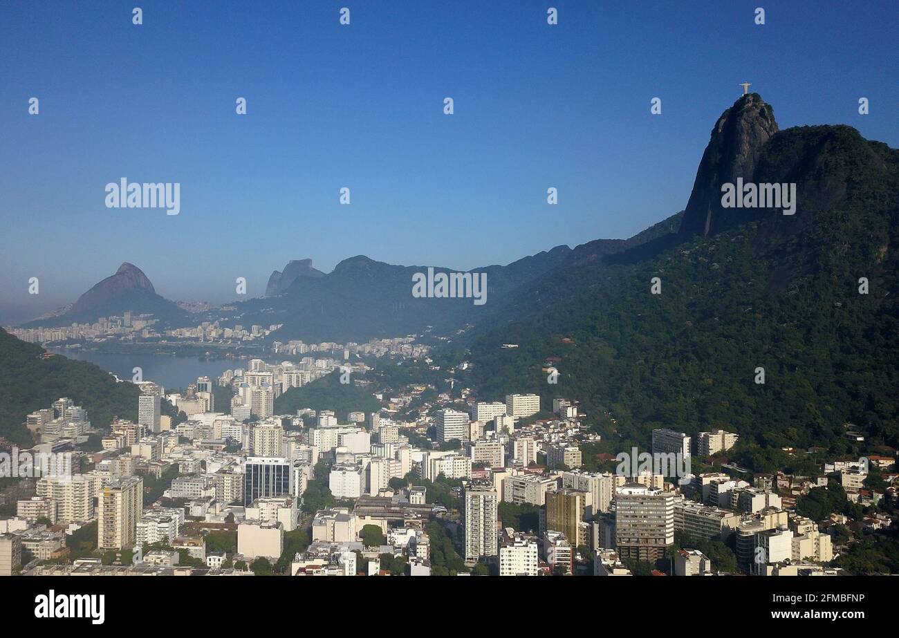 Aerial view of the Botafogo neighborhood in the south of the city of ...