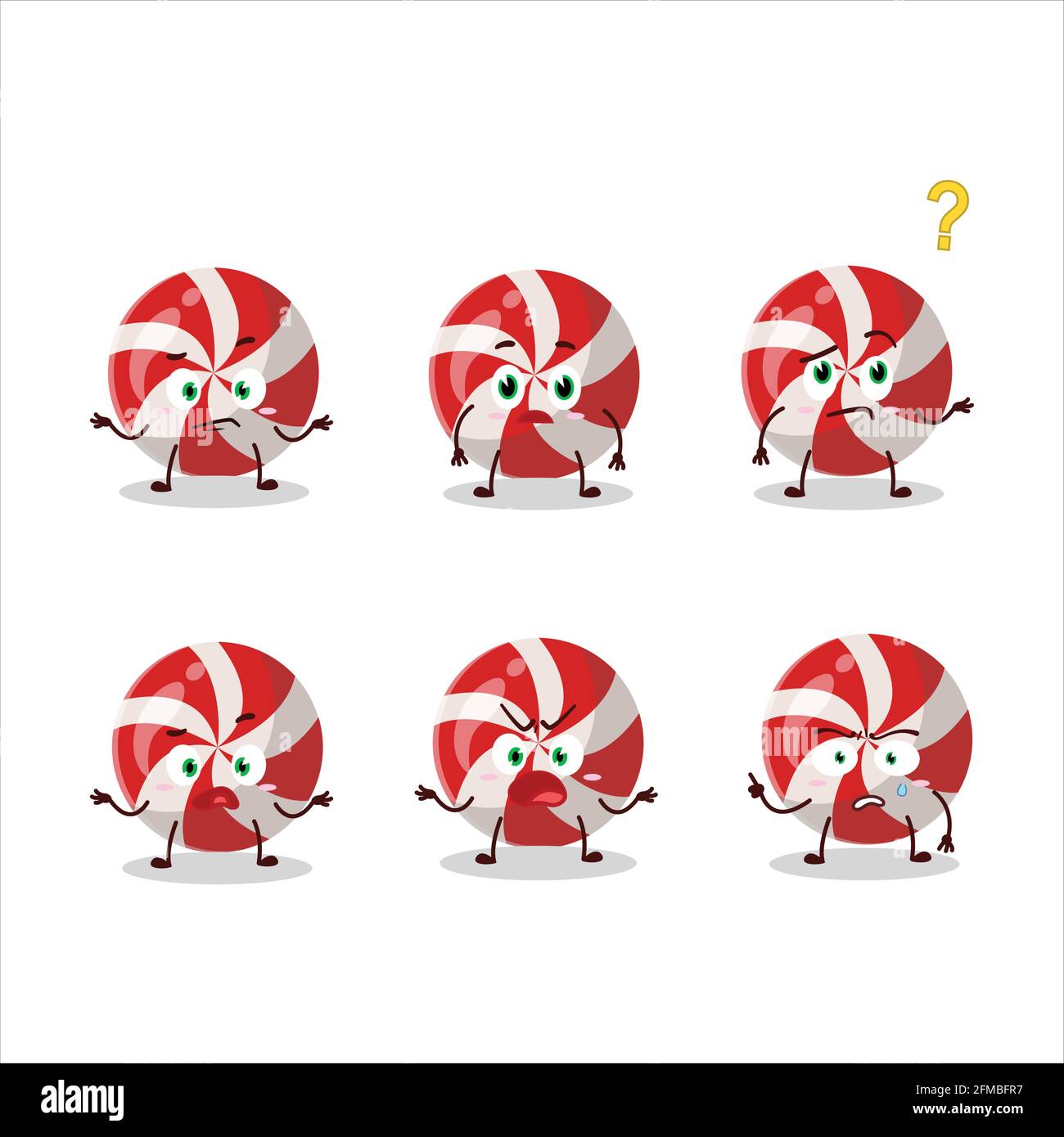 Cartoon character of red candy with what expression. Vector ...