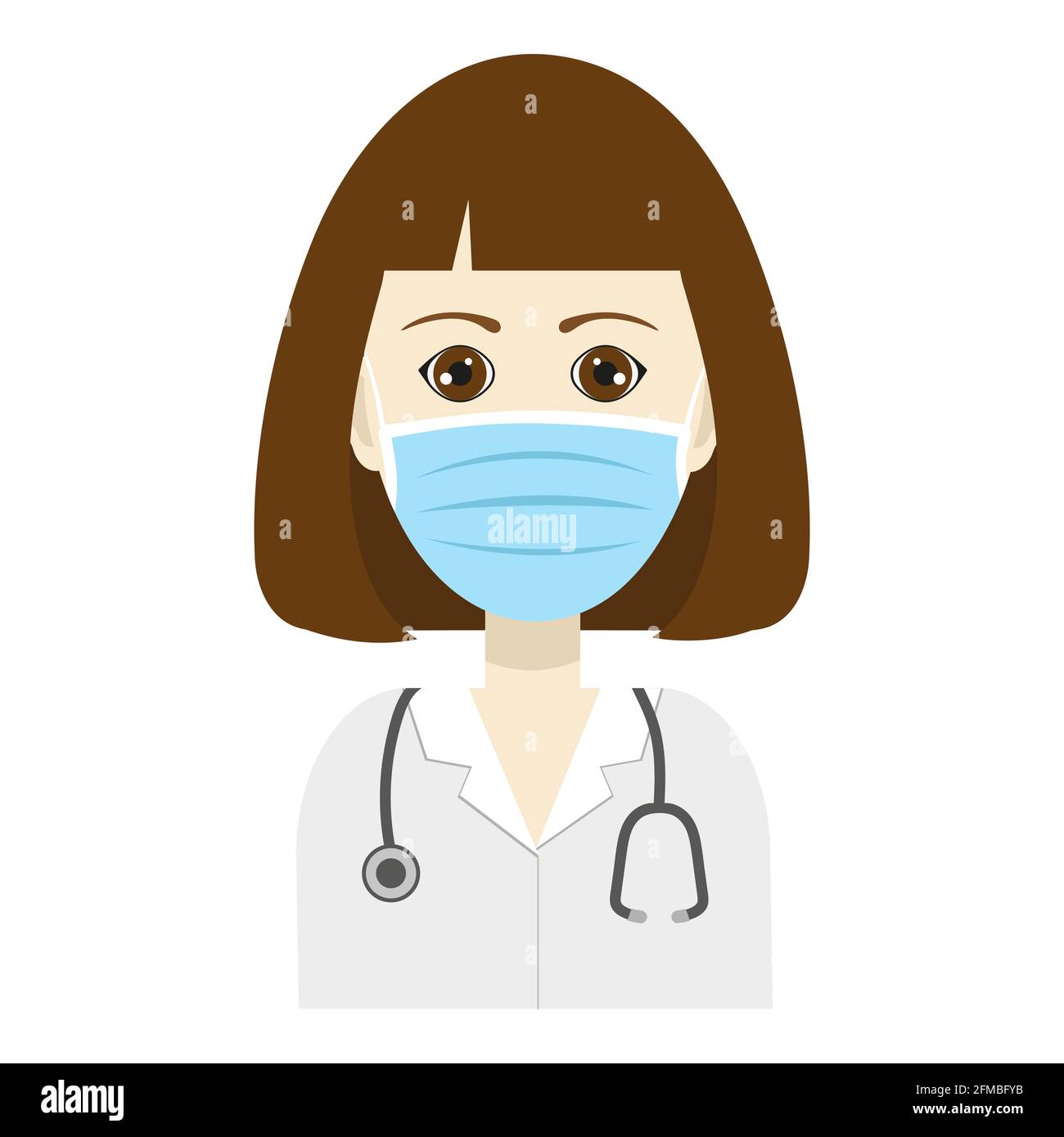 Girl medical mask on face Stock Vector Images - Alamy