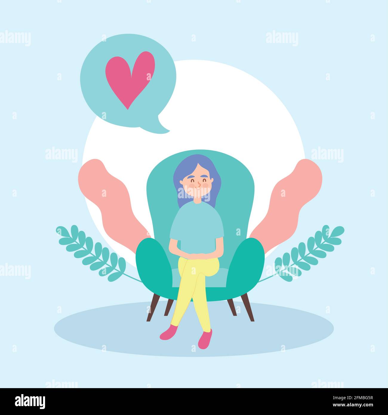 Girl on chair of virtual therapy Stock Vector Image & Art - Alamy
