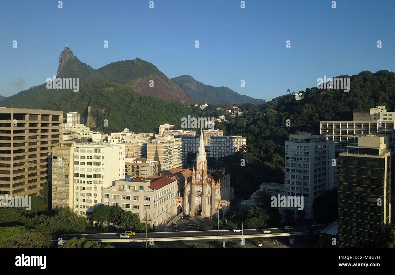 Aerial view of the Botafogo neighborhood in the south of the city of ...