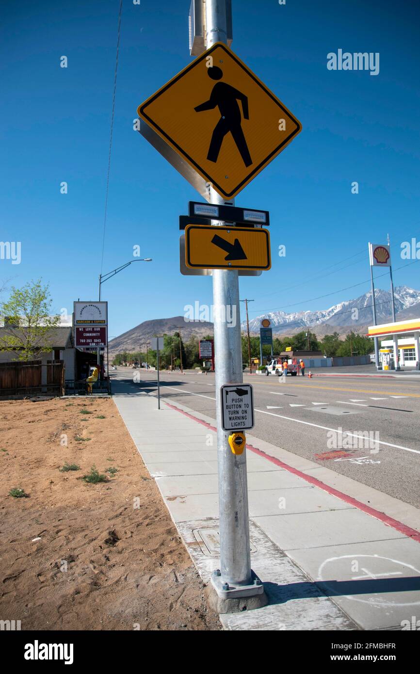 A new crosswalk sign was installed at an intersection in Big Pine, Inyo ...