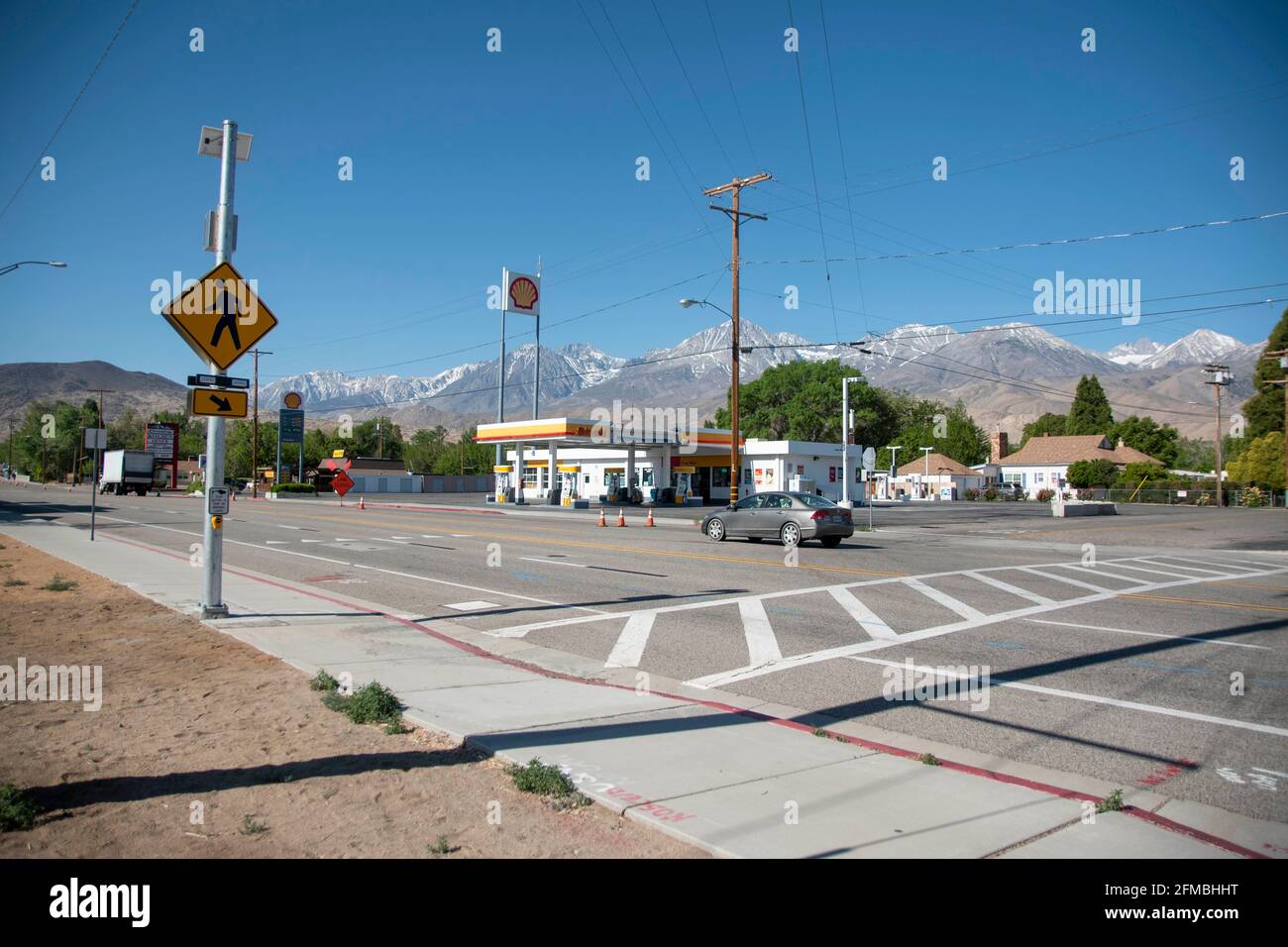 A new crosswalk sign was installed at an intersection in Big Pine, Inyo ...
