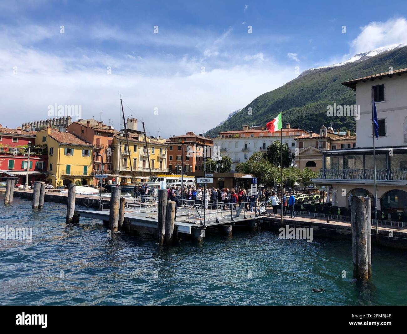 Ship Mooring In The Port Of Malcesine Old Town Malcesine Northern