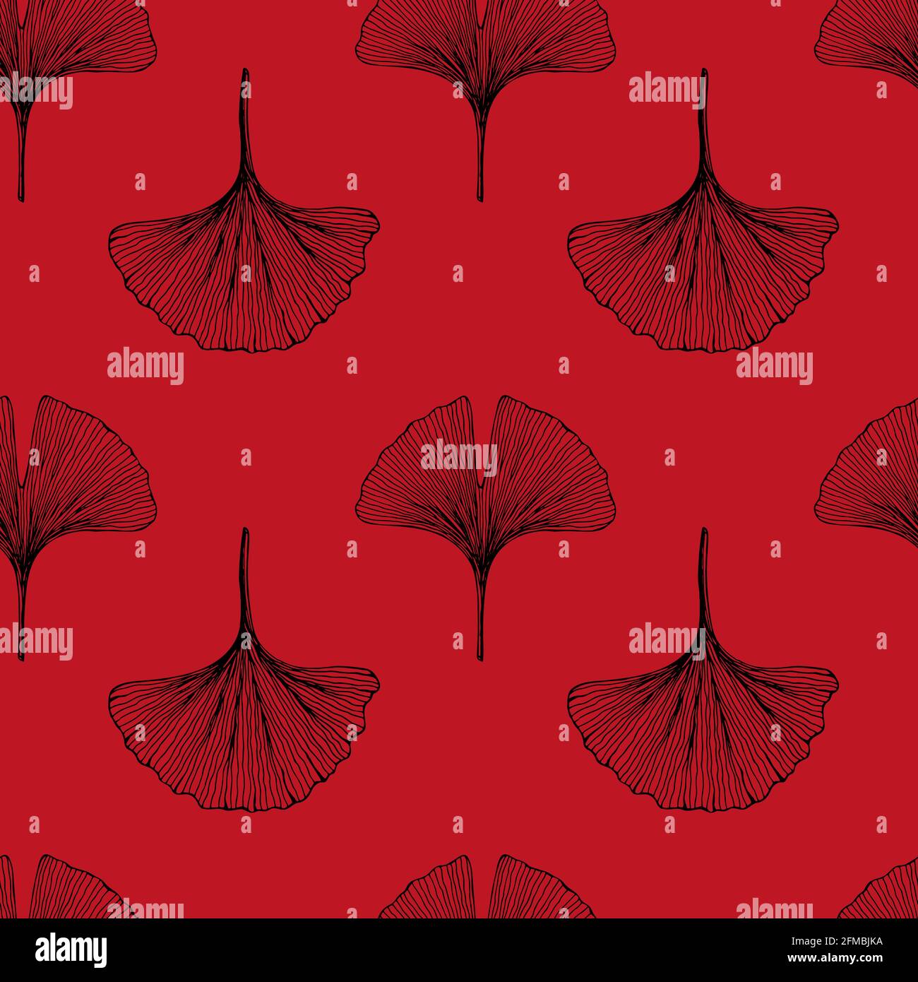 Seamless pattern with leaves. Ginkgo biloba leaves background Stock ...