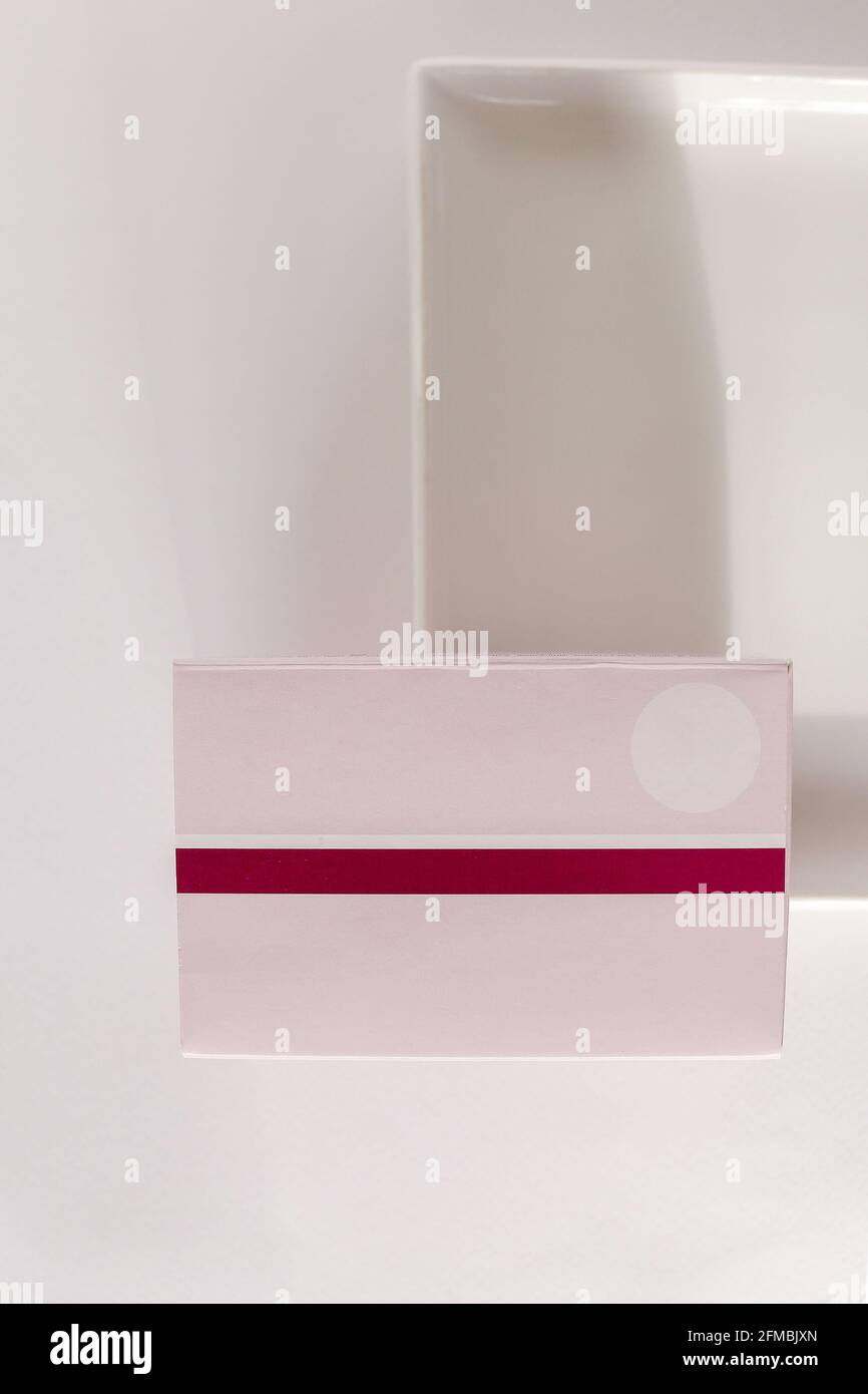 Paper box with Syringe with needle and vial, Covid-19 vaccines ...