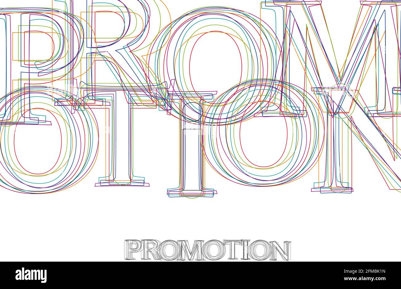 Vector word Promotion, made with colorful lines in confusion Stock ...