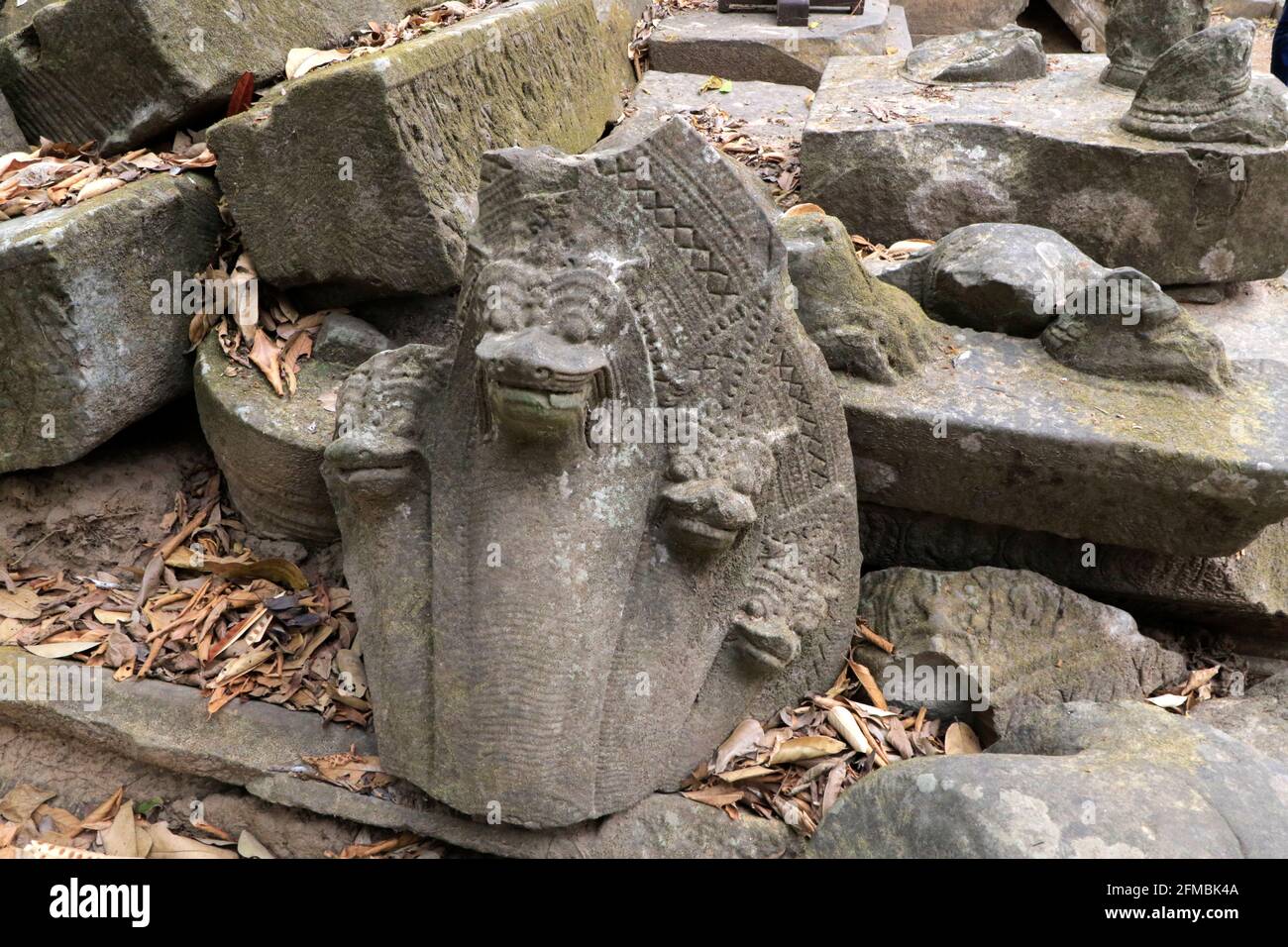 Naga statue at Ruins Beng Mealea Temple Cambodia Stock Photo - Alamy