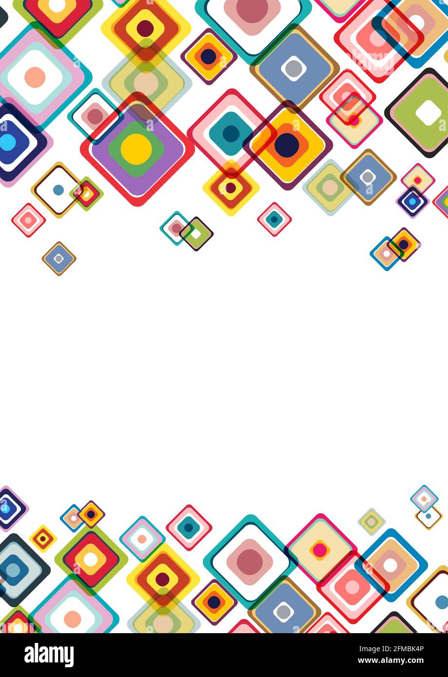 Abstract retro and geometric design background with squares and copy ...