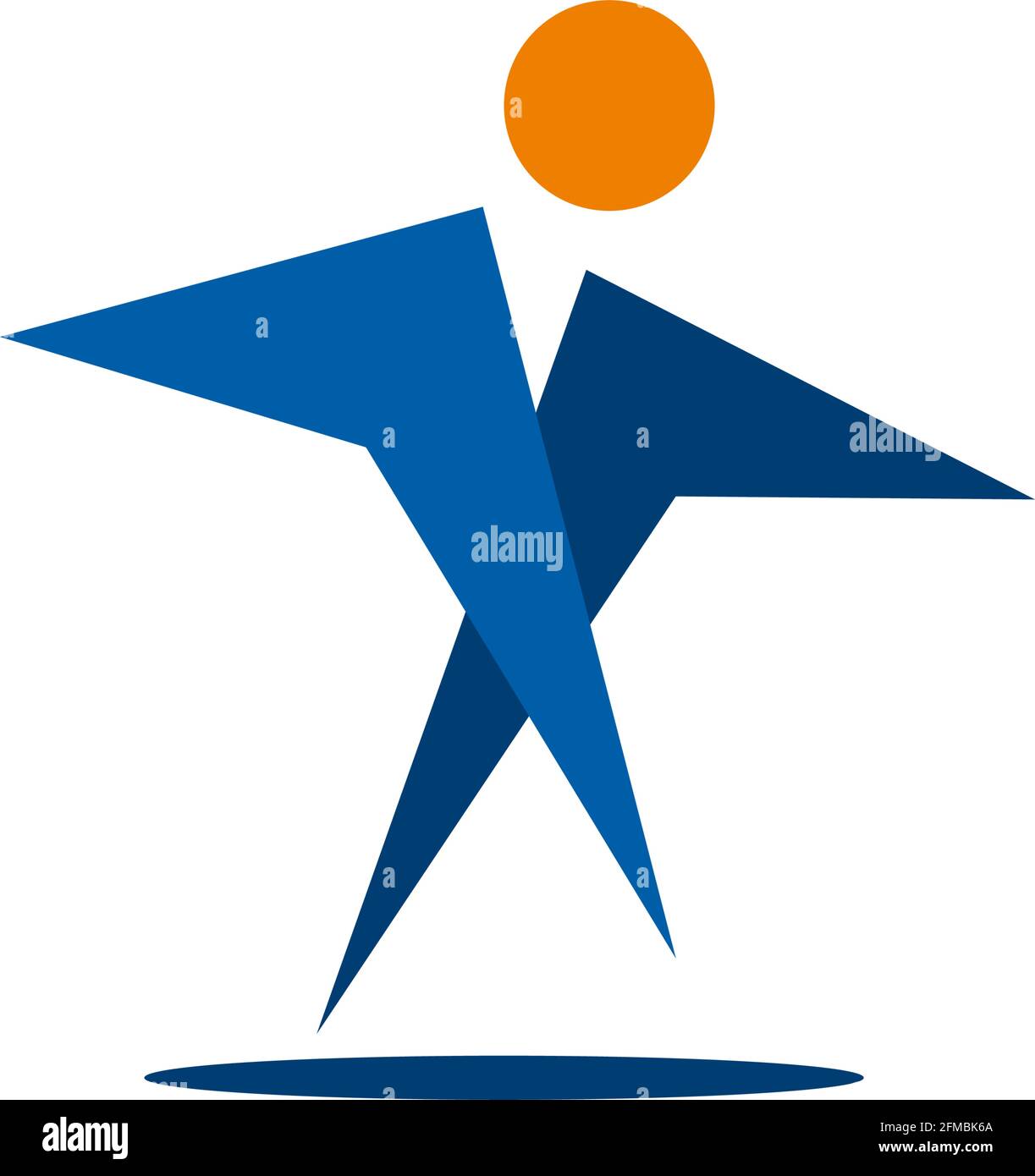 Vector logo abstract shape walking man Stock Vector Image & Art - Alamy