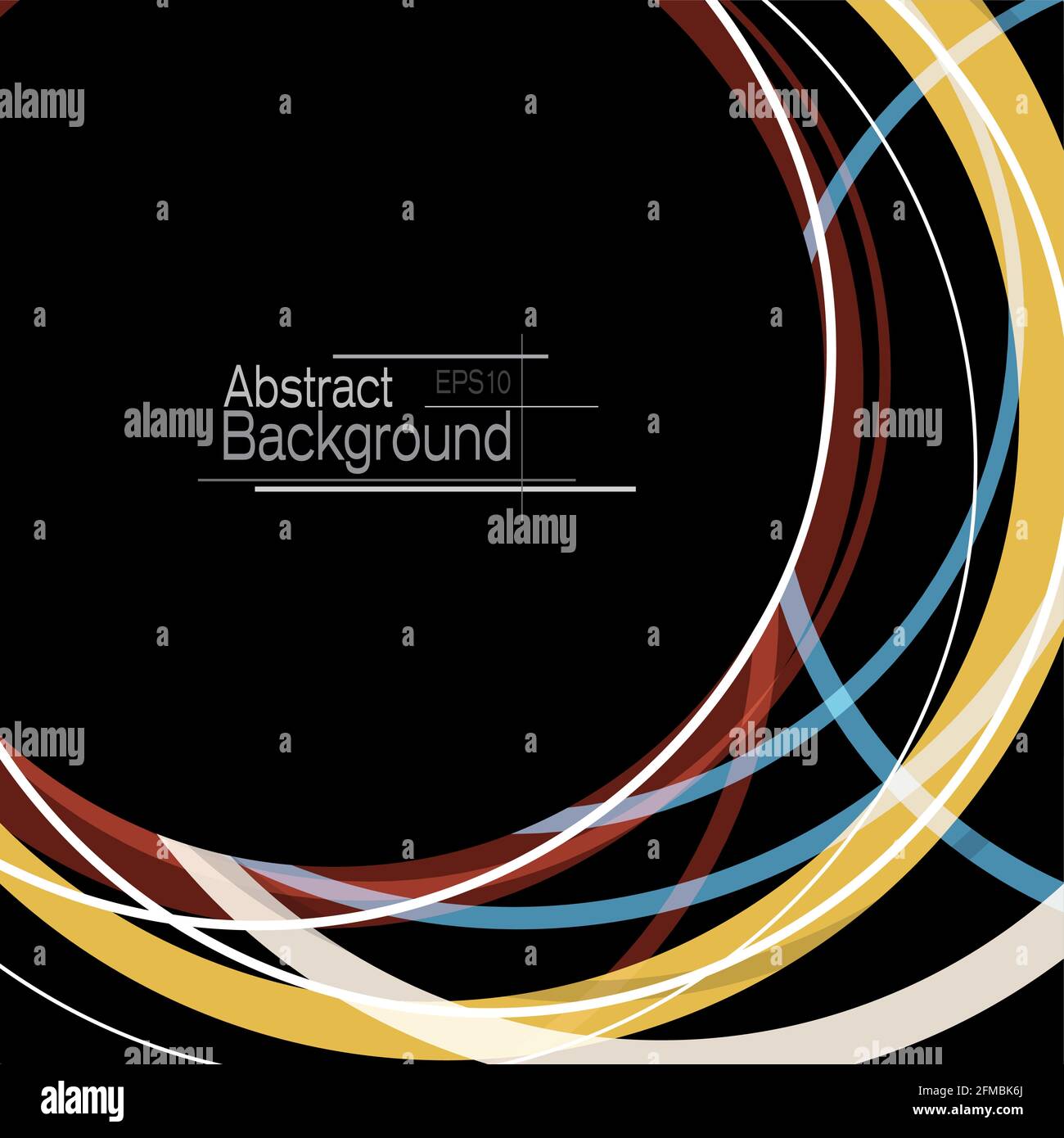 Abstract minimal geometric round circle shapes design black background ...